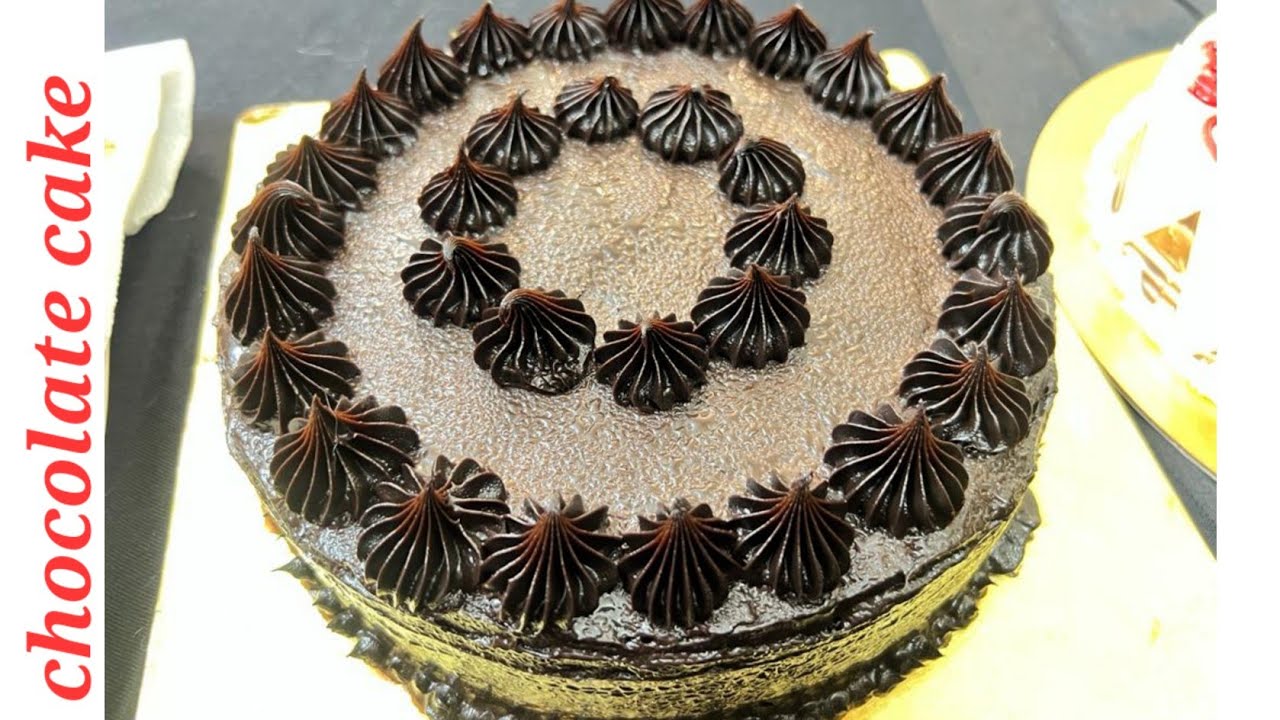 2 ingredients dark Chocolate Cream || Cake decoration || চকলেট কেক ...