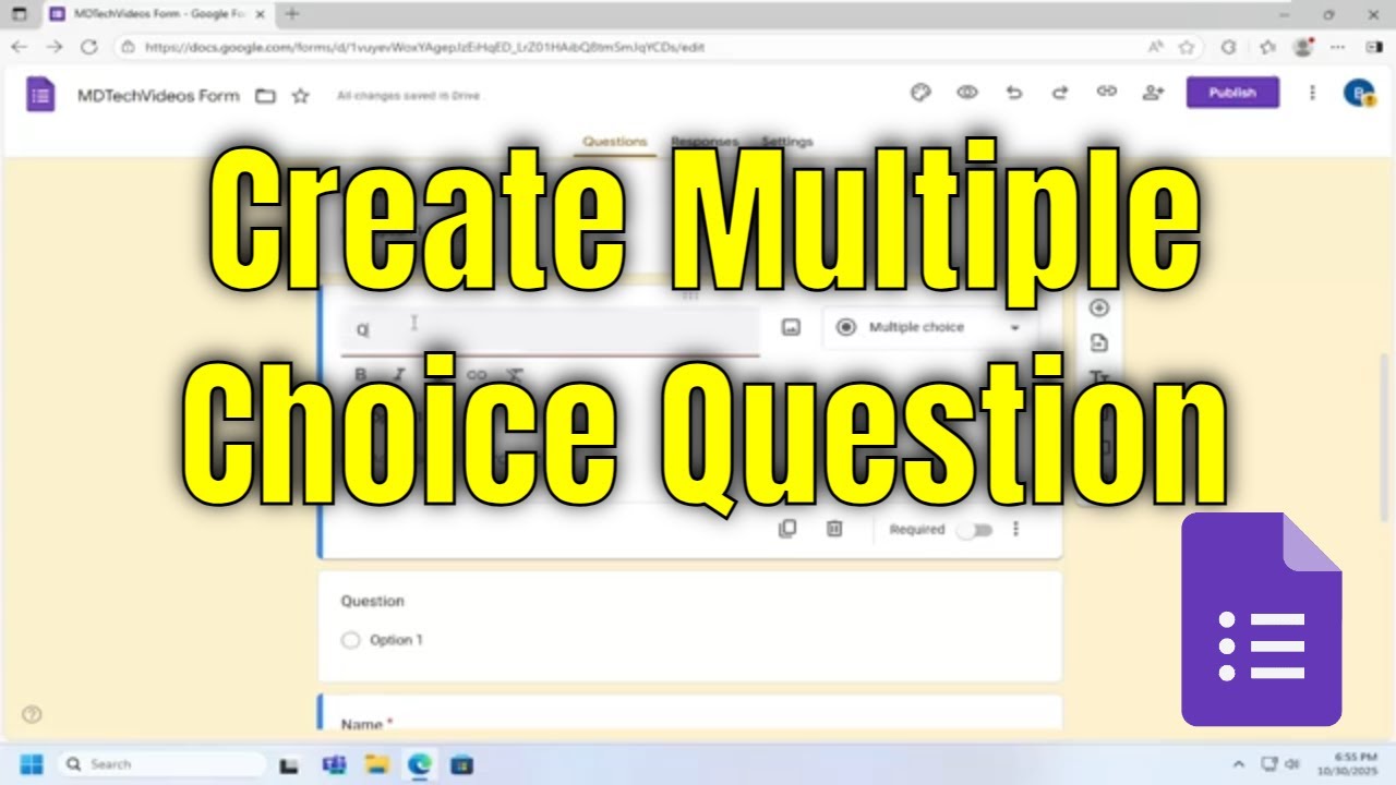How To Create Multiple Choice Question on Google Form [Guide] - YouTube