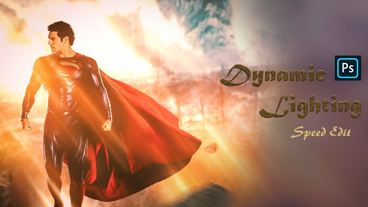 Dynamic lighting in photoshop | superman edit - YouTube