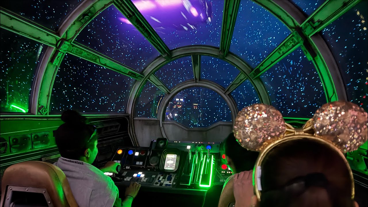 Star Wars Millennium Falcon Ride - Disneyland Galaxy’s Edge 4K Full ...