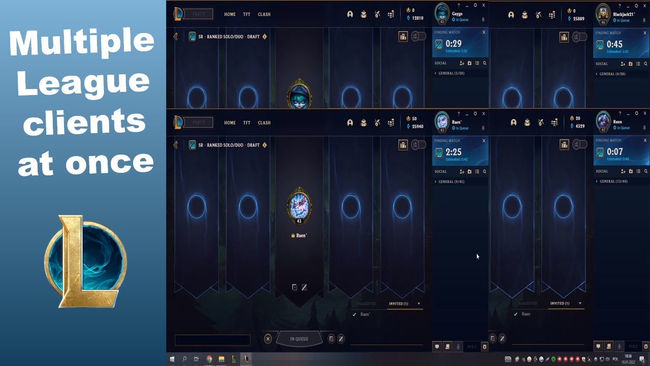 How to open multiple League of Legends clients - YouTube