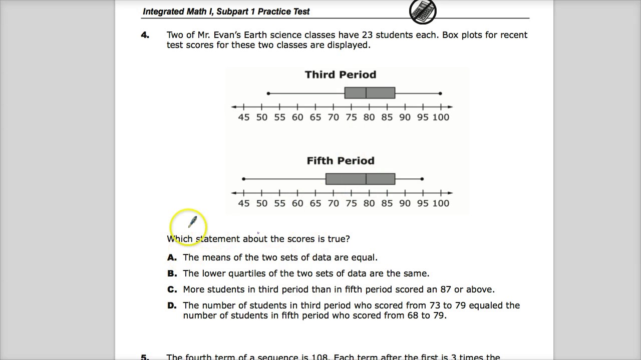 Old Question 4 - Integrated Math 1 - TNReady Practice Test - YouTube