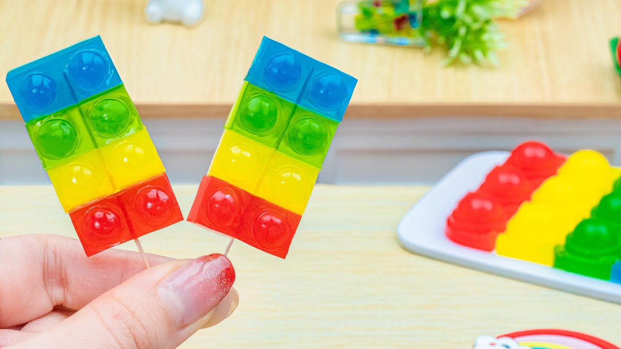 Pop it Jelly Stick🌈 Fresh Miniature Rainbow Jelly Decorating | 1000 ...
