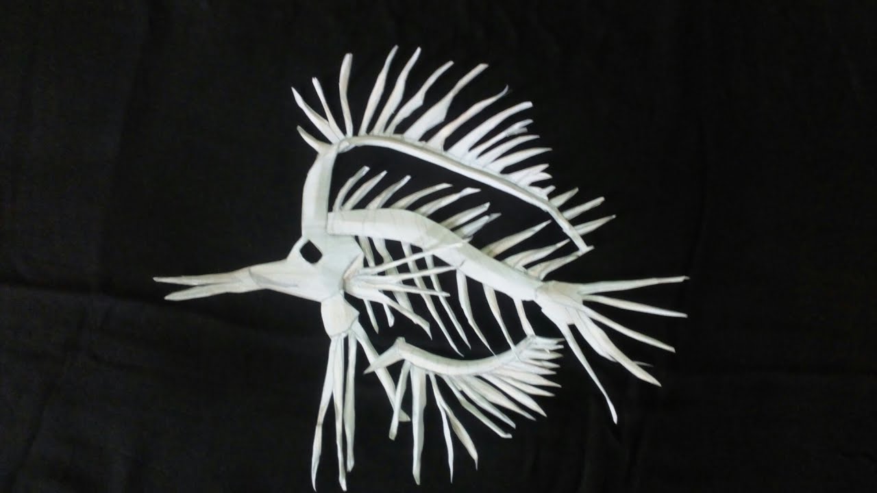 Paper fish skeleton - YouTube