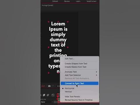 Convert Paragraph Text to a Point Text #aftereffects_tutorial #aftereffects #text - YouTube