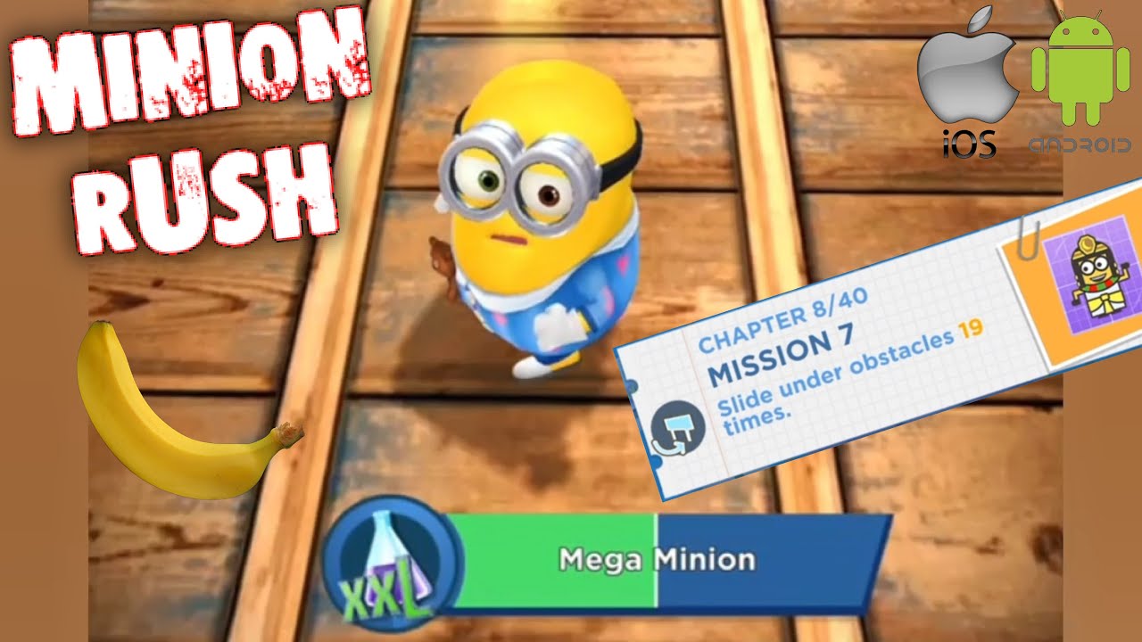 Minion Rush - Slide under obstacles 19 times. - YouTube