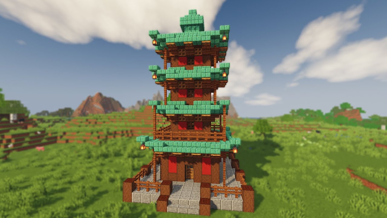 Minecraft | Japanese Pagoda EASY Tutorial | How to Build - YouTube