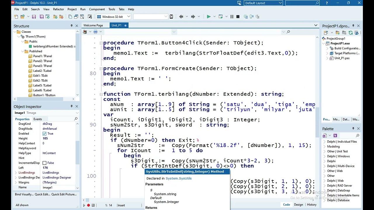 RAD Studio Delphi : Mengenal IDE Delphi - YouTube