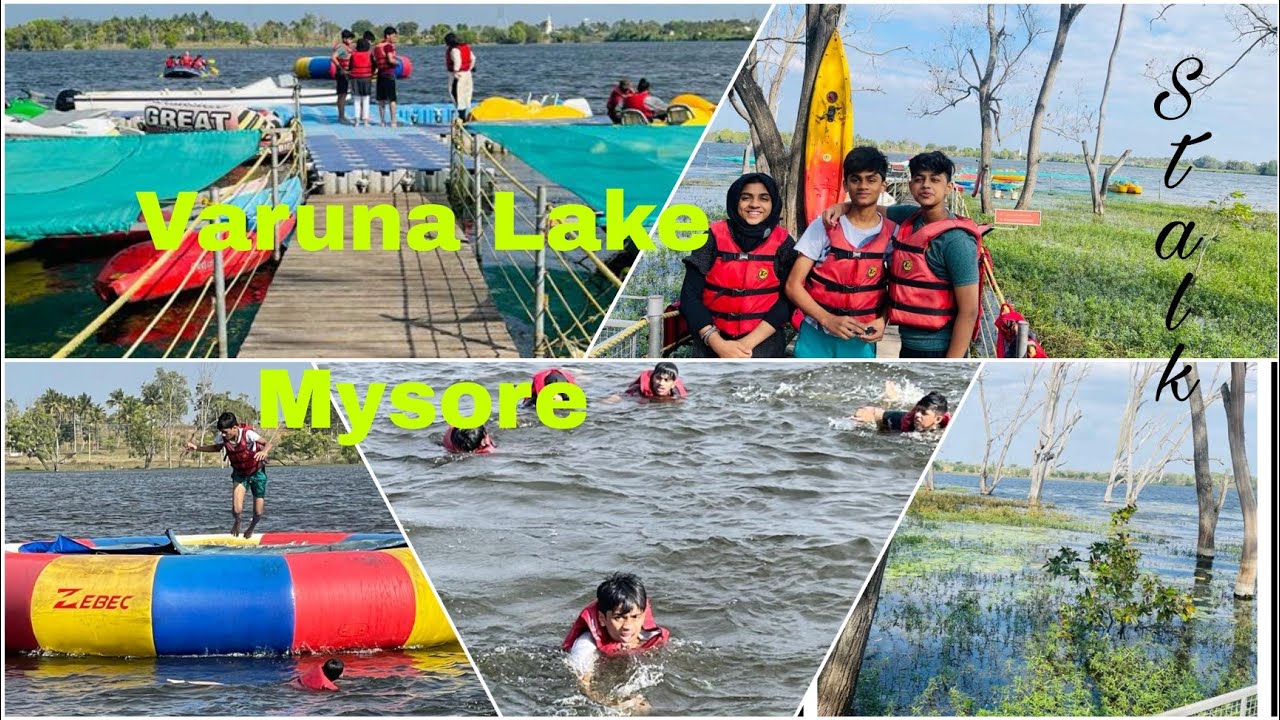 Water trampoline Varuna Lake Mysore a beautiful morning - YouTube