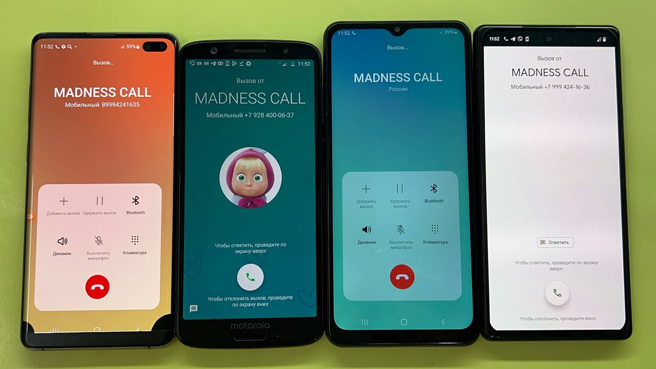 Incoming Call Motorola Moto Green Pomelo 1S Vs Google Pixel 6 / Samsung ...