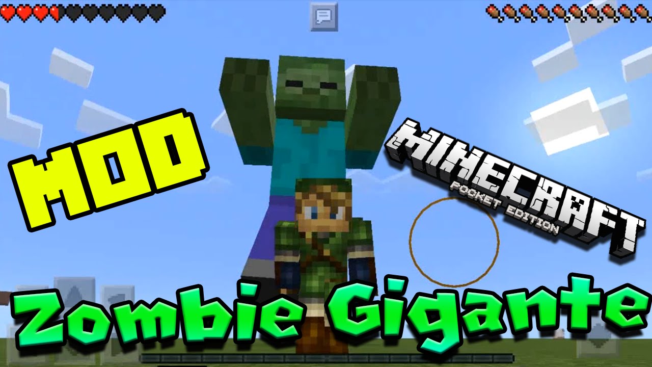 Zombie Gigante! | Minecraft PE Mods | Más Tamaños de Zombies! - YouTube