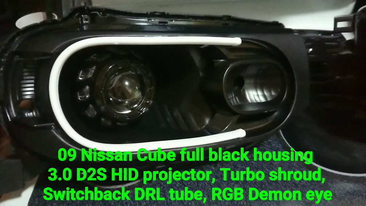 09-14 Nissan Cube retrofit custom blackhousing headlights D2S ...