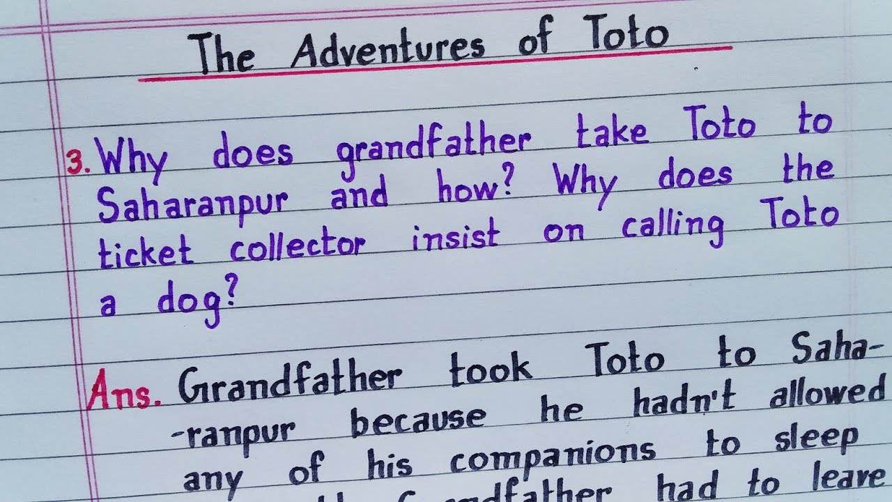 Why Does Grandfather Take Toto To Saharanpur And How The Adventures Why Does Grandfather Take Toto To Saharanpur And How The Adventures
