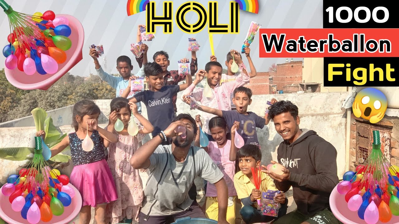 HOLI 1000 WATERBALLON FIGHT 2025 😱 | Holi Water baloon Testing ...