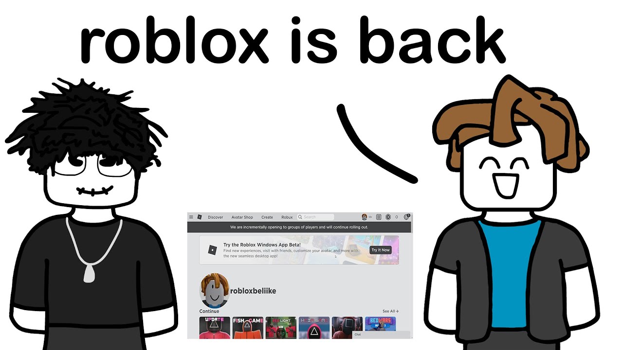 Roblox is finally Back up😍🥳🤪 - YouTube
