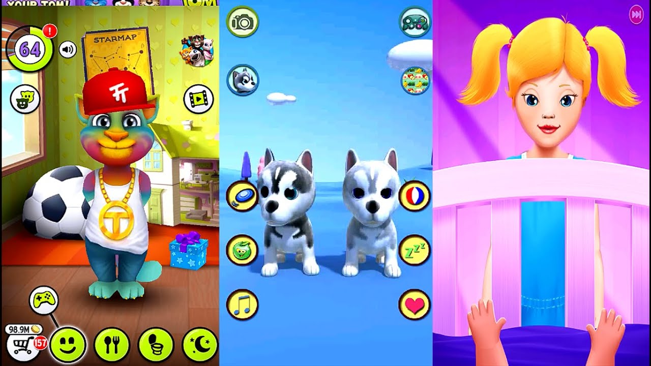 My Talking Tom Vs Talking Husky Dog Vs Sophia - My Little Sis ...