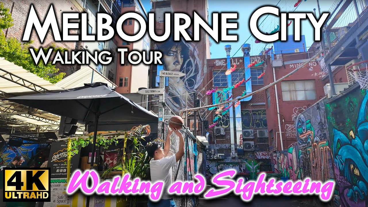 MELBOURNE CBD CITY STREET WALKING TRAVEL TOUR 4K | TATTERSALLS LANE ...