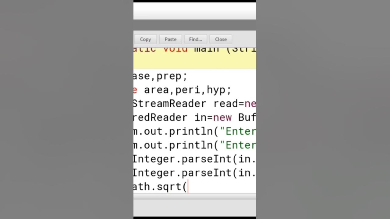 #Java #ICSEtenth #Java #javaprograms calculate n print hypotenuse, area n perimeter of triangle ...