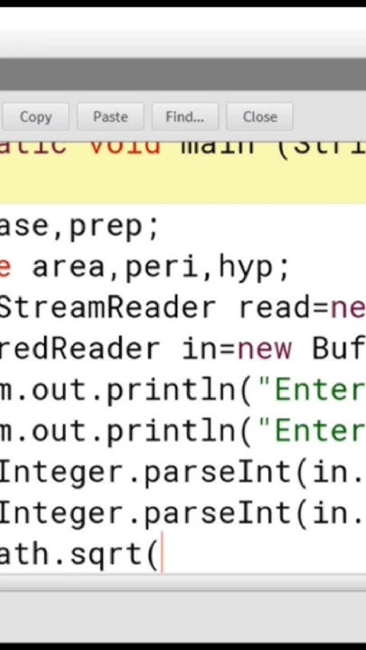 #Java #ICSEtenth #Java #javaprograms calculate n print hypotenuse, area n perimeter of triangle ...