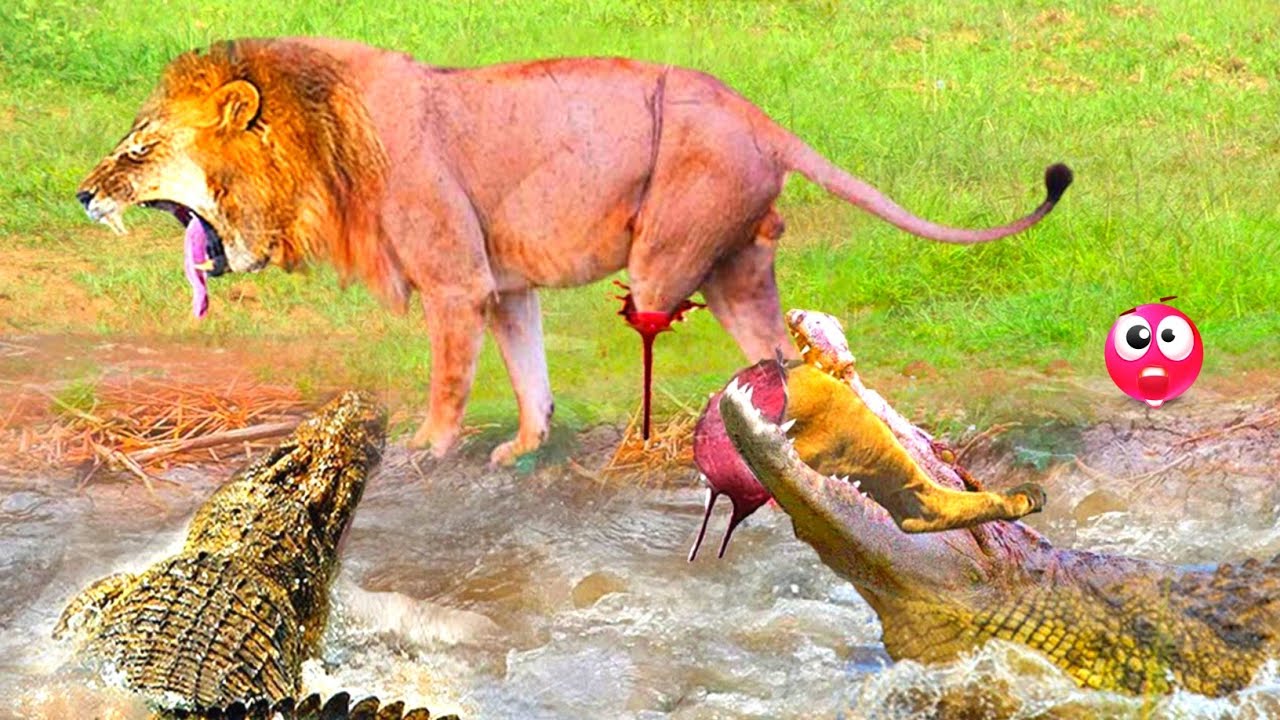 जब मगरमच्छ खा गया शेर का एक पैर, भयंकर लड़ाई हुई |lion vs crocodile fight |Wildanimal life - YouTube