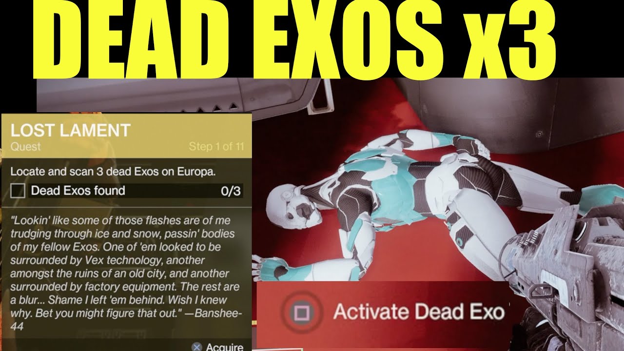Locate and scan 3 Dead exos on europa LOCATIONS - Destiny 2 beyond Light (Lost Lament) - YouTube