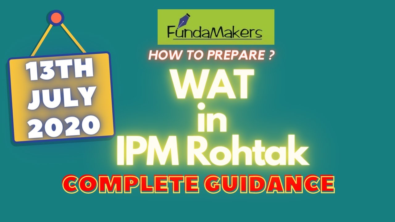 4 PM | IPMAT Preparation | How to Write WAT in IPM Rohtak | IPM Online ...
