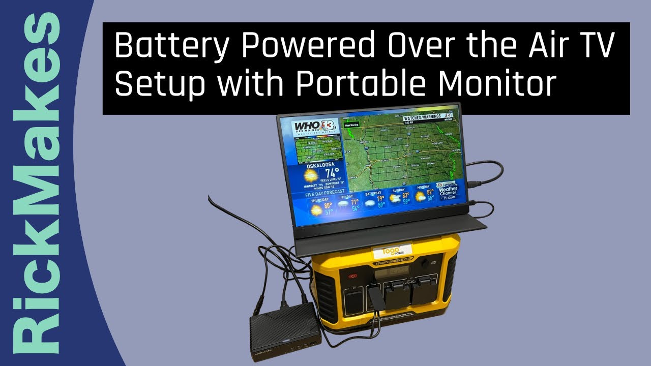 Battery Powered Over the Air TV Setup with Portable Monitor - YouTube