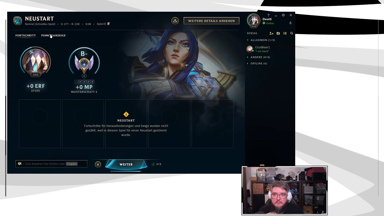 League of Legends | SCHNELLES SPIEL | Caitlyn | B- | w/friends | 16.12. ...