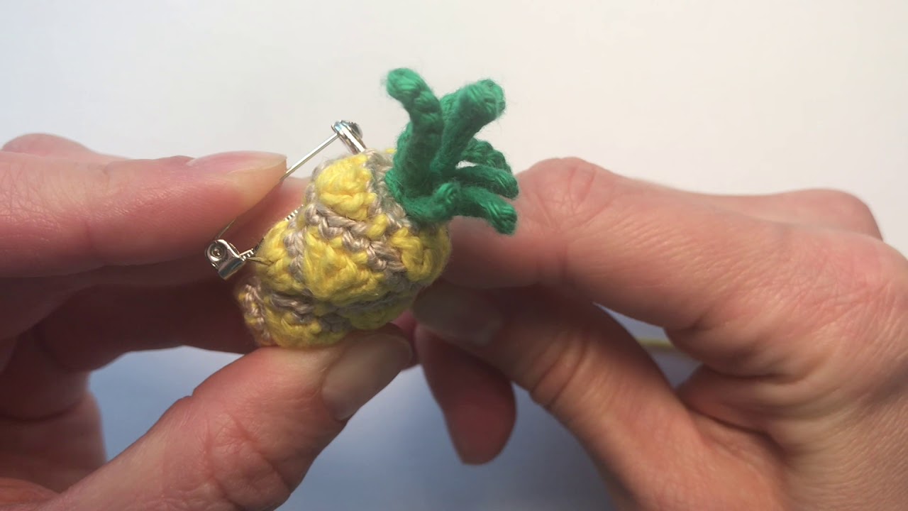 Mini Pineapple Pin/How to attach a pin to a brooch - YouTube
