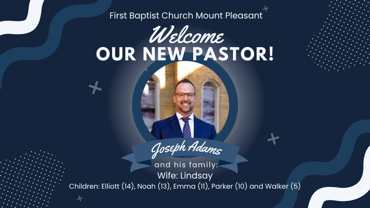Welcome Our New Pastor, Joseph Adams - YouTube