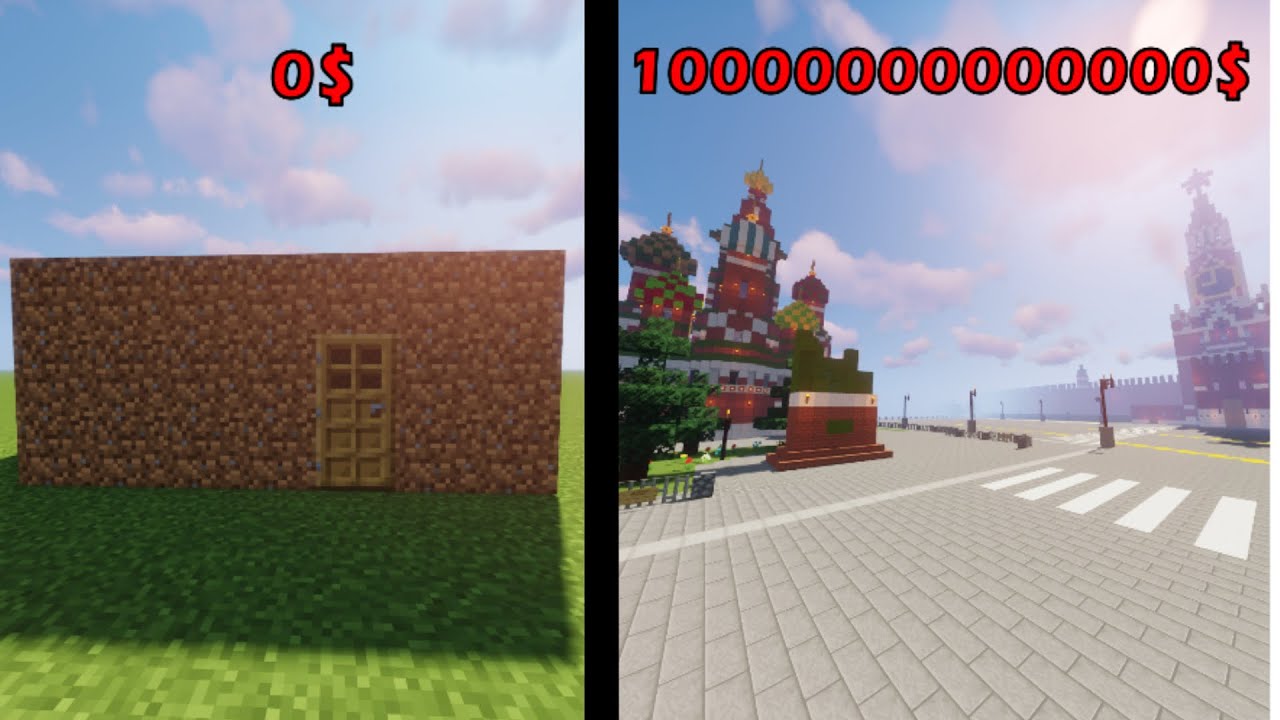 village for 0$ vs 10$ vs 100$ - YouTube