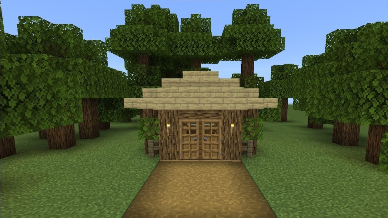 how to build a wooden house in minecraft - YouTube