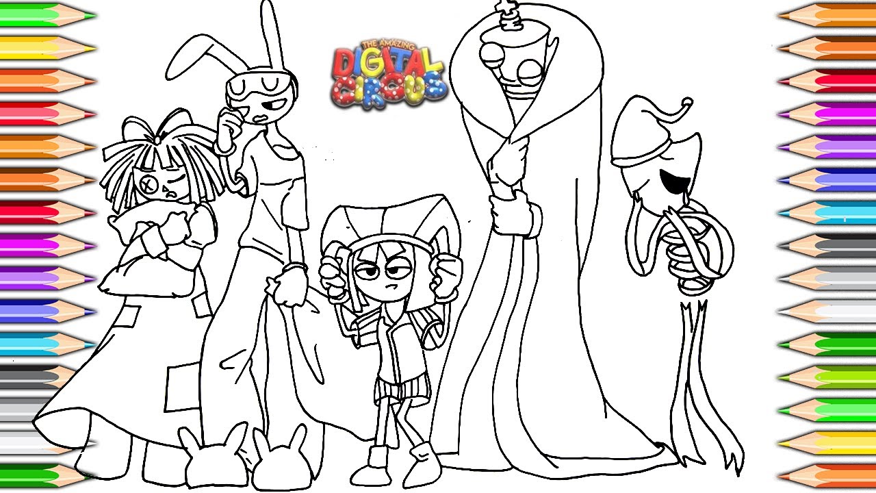 Coloring Amazing Digital Circus Color all characters from amazing ...