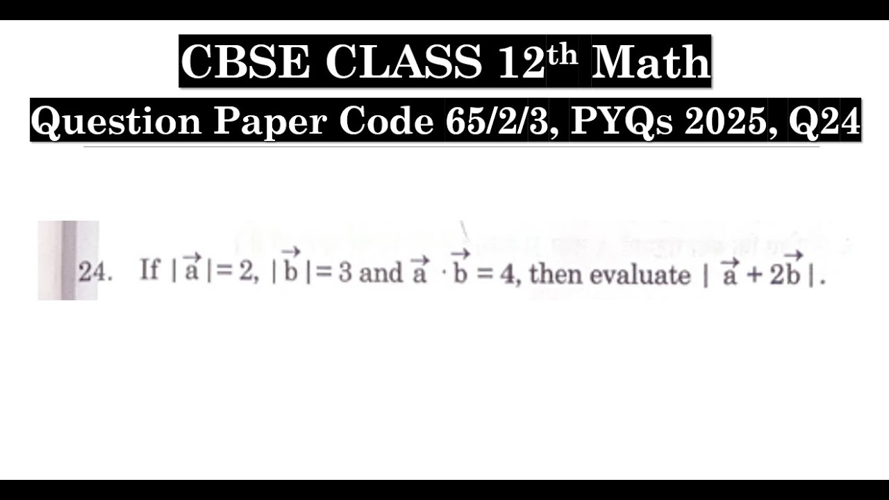 Class 12th Math | Answer Key 2025 | PYQ 2025 | Paper Code 65-2-3 | Set ...