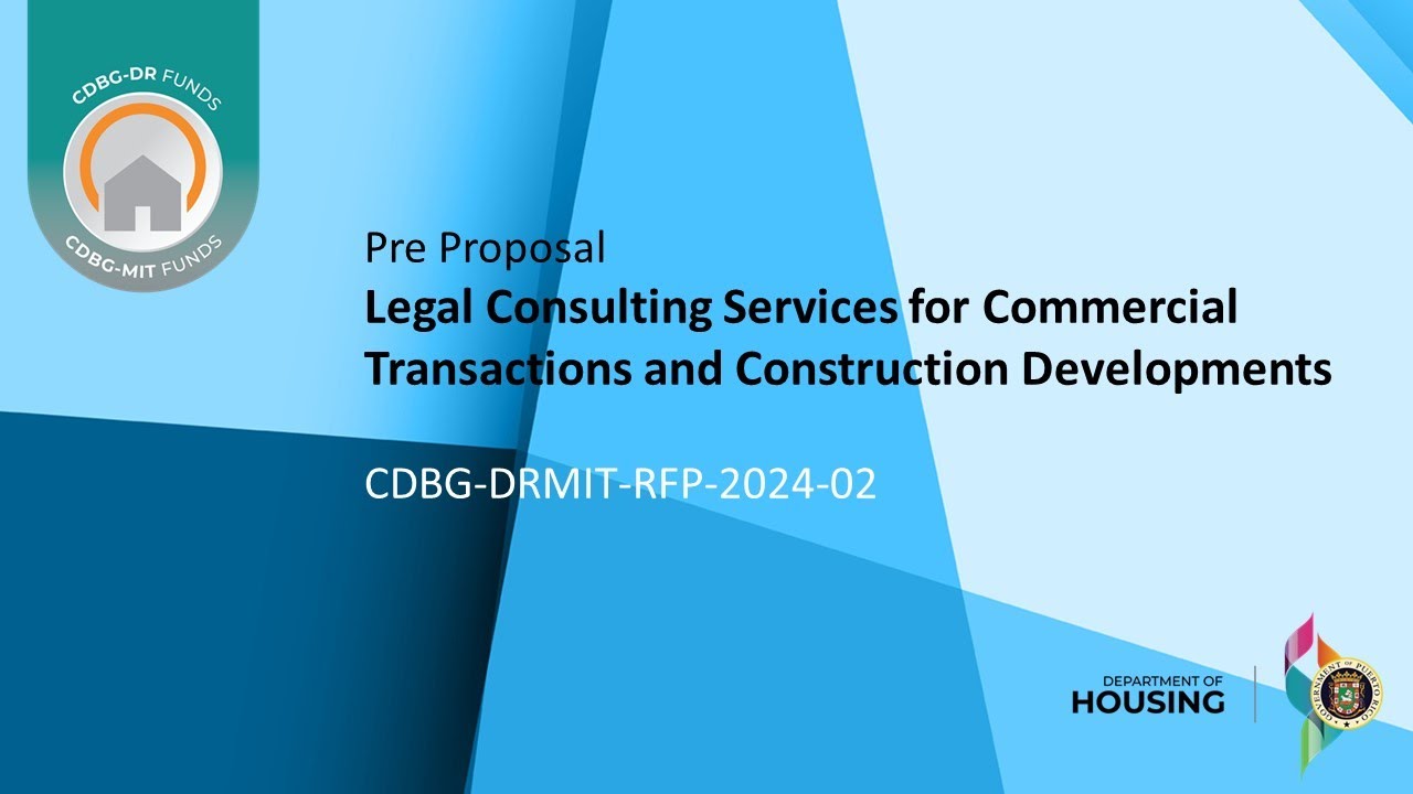 CDBG-DRMIT-RFP-2024-02 | Pre Proposal | Legal Consulting Services for IPG - YouTube