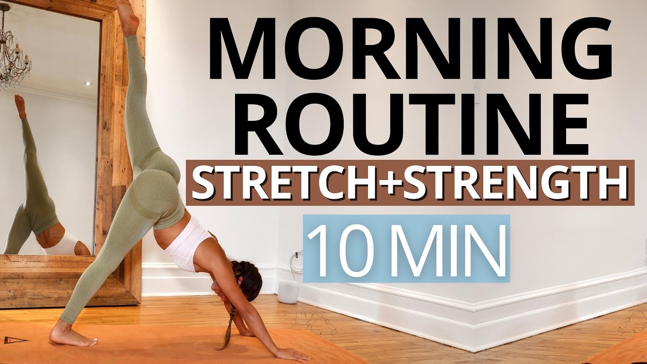 15 MIN MORNING ROUTINE STRETCH + STRENGTH | tone your muscles & get ...
