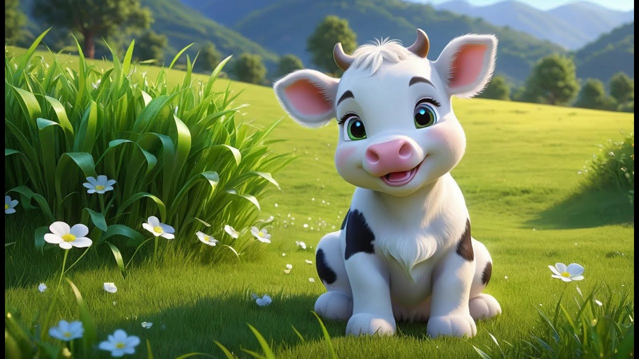 Baby Cow Goes Moo Moo Moo | Cute Cow Nursery Rhyme for Toddlers | Fun ...