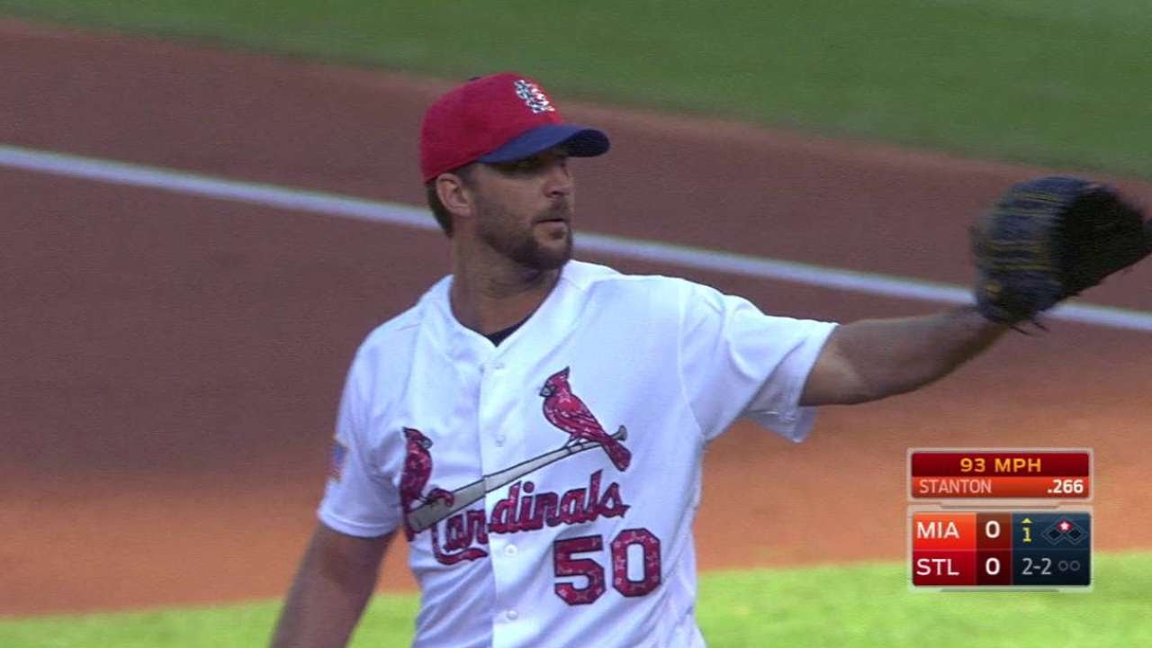 MIA@STL: Wainwright strikes out Stanton - YouTube