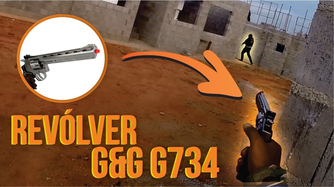 #AIRSOFT 💥JOGANDO COM REVÓLVER G&G G734 🔫CROMADA - YouTube