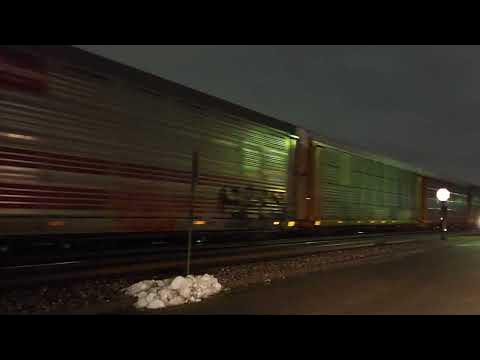 Northbound CSX autorack on track two - YouTube