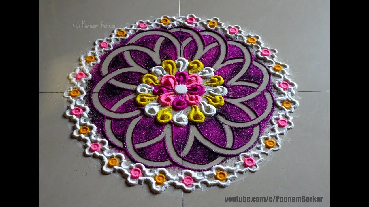 Daily rangoli design series #2 | Easy rangoli designs by Poonam Borkar ...
