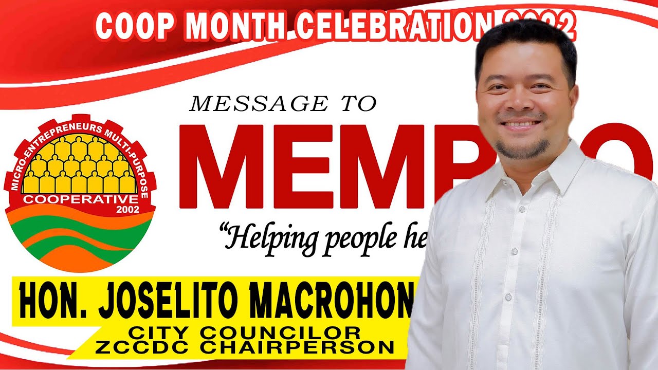 Message from Hon. Joselito "litlit" Macrohon - ZCCDC Chairperson and ...
