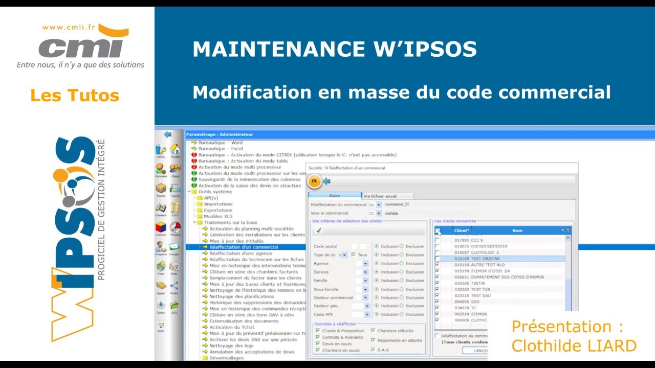 Tuto - TRAITEMENT W'IPSOS - Modification code commercial - YouTube