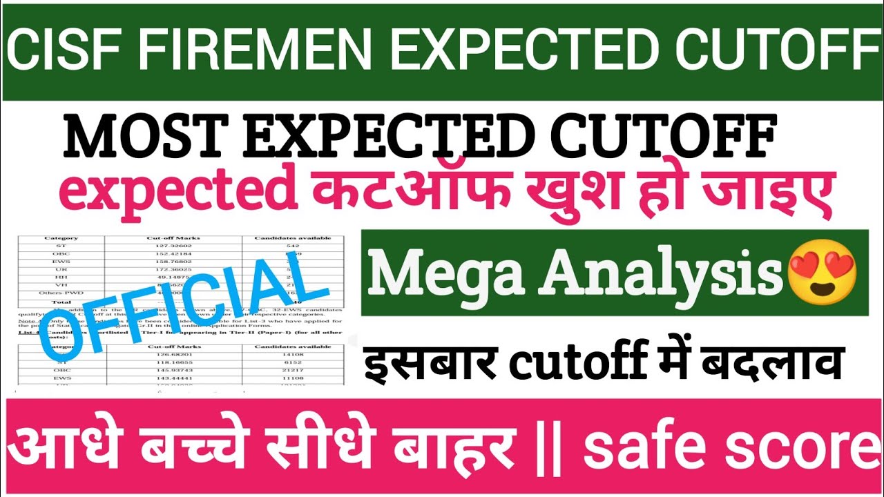 CISF Fireman Cut Off 2023 | CISF Fireman Answer Key 2023 | CISF Fire ...