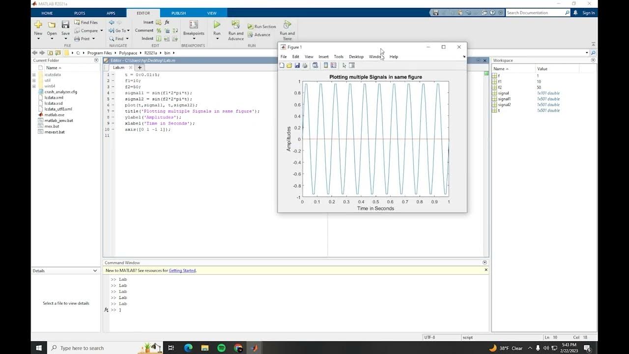 DSP Lab 01 Basic Plotting of Signals | 20-TE-84 - YouTube