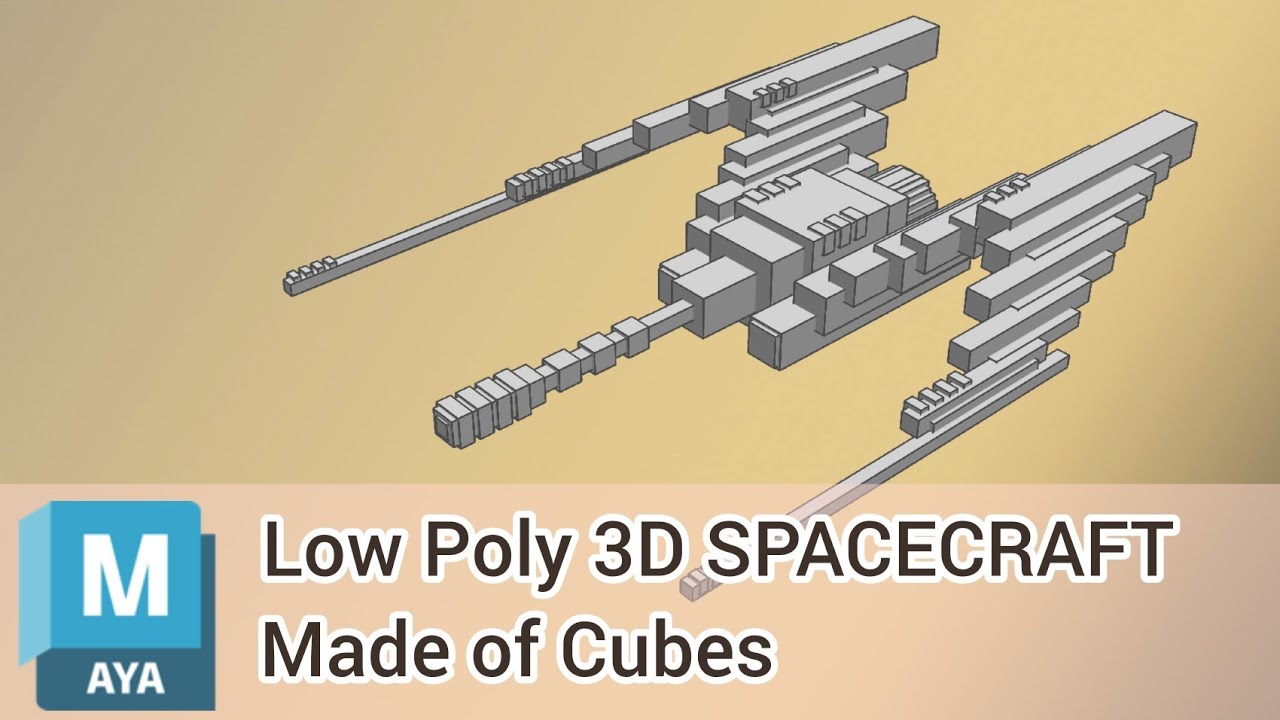 Spaceship Made of Cubes. Low Poly 3D Modeling (Autodesk Maya Tutorial) - YouTube
