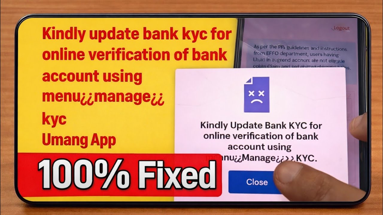 kindly update bank kyc for online verification of bank account using ...