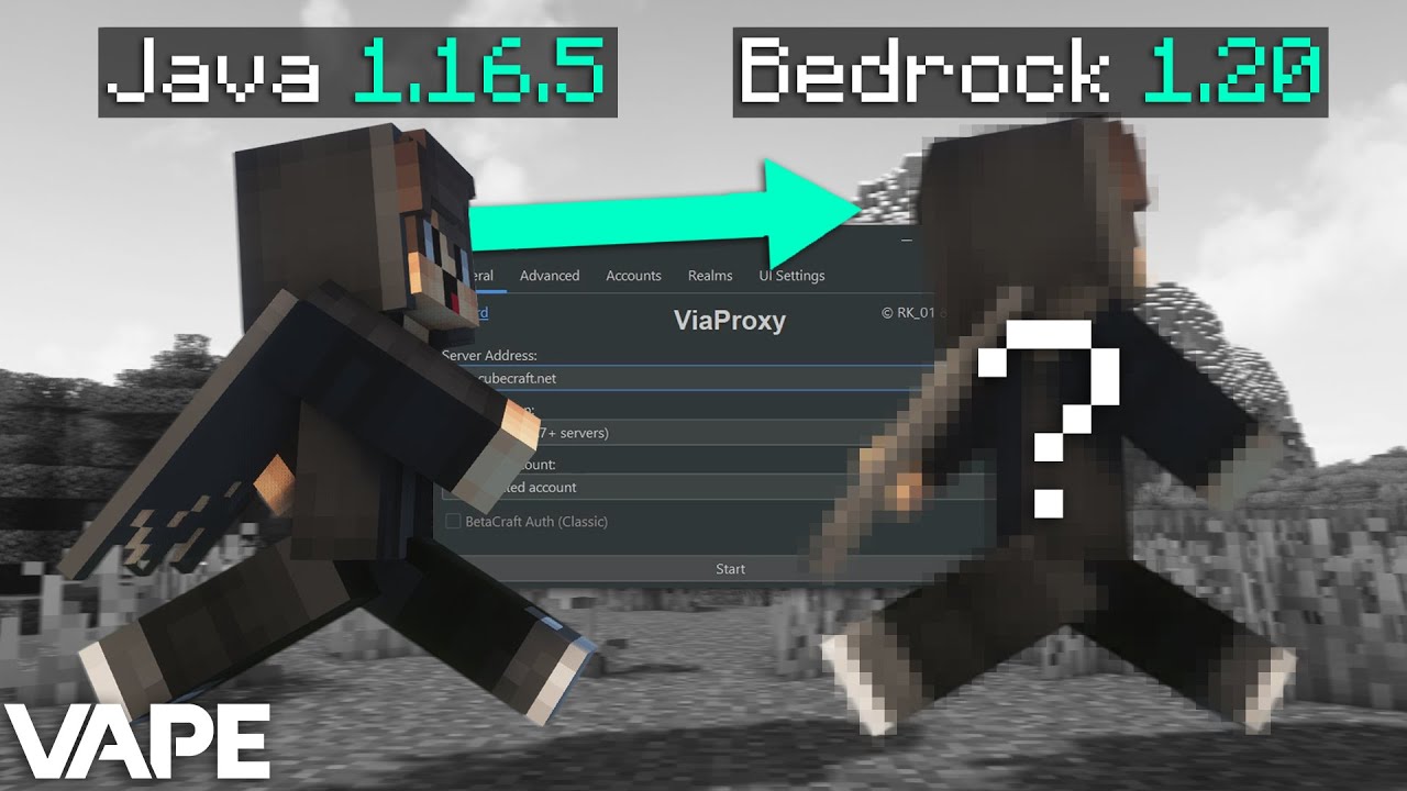 HOW TO PLAY ON BEDROCK SERVERS WITH JAVA MINECRAFT..? ft. VAPE V4 ...