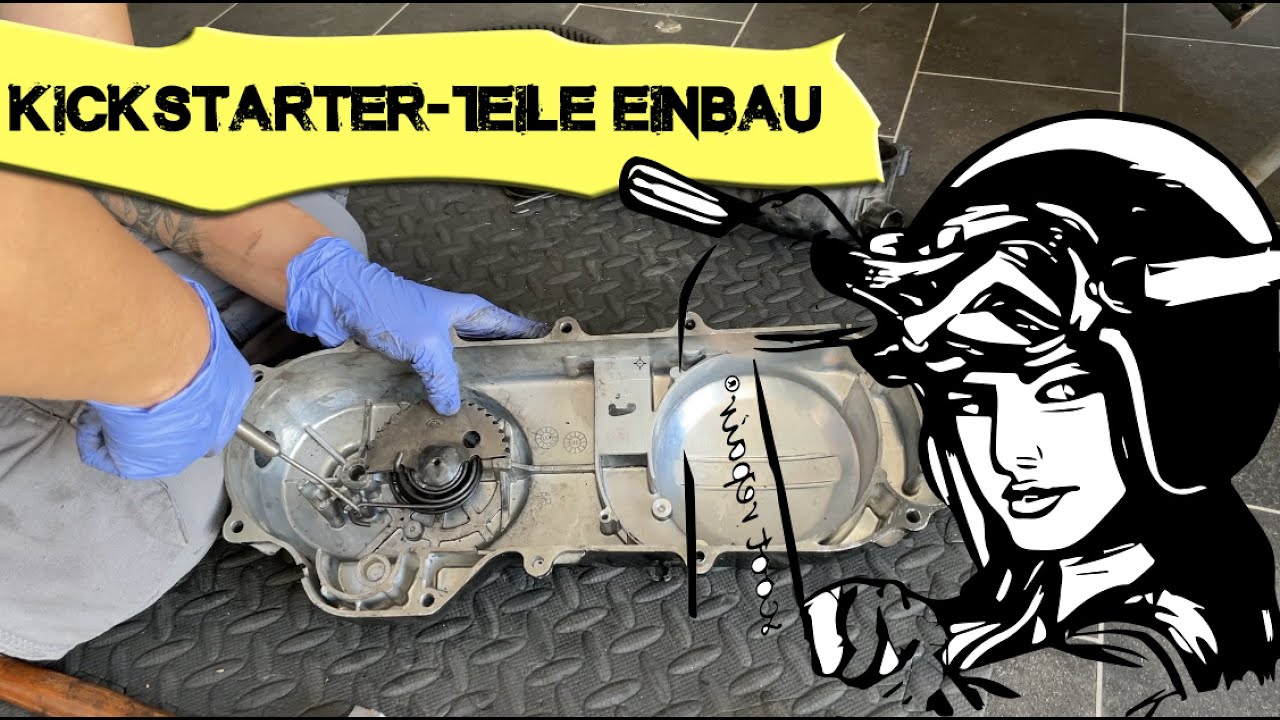 Kickstarter- Teile Einbau beim Roller - YouTube