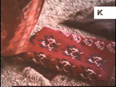 Early 1970s Iran, Nomadic People Selling Persian Rugs to Dealer